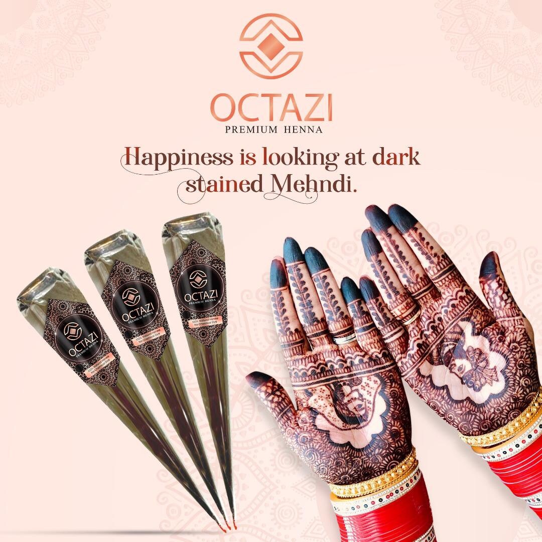 OCTAZI - 100% Natural Herbal Henna Cones Temporary Tattoo Mehandi ...