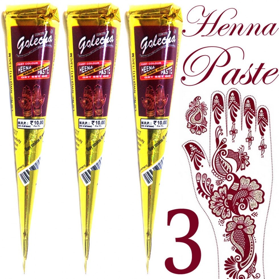 USA SELLER - 100% Natural Herbal Henna Cones Temporary Tattoo Mehandi ...
