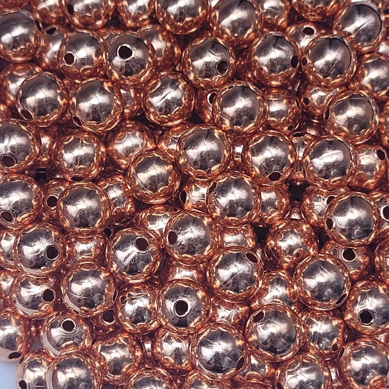 100% Pure Copper Round Beads Smooth Shiny Bead Spacer Ball Jewelry ...