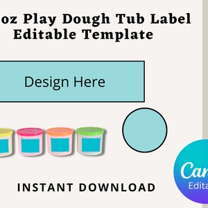 Play Dough 1.5 Oz Container Label Editable Template, SVG and PNG Files ...
