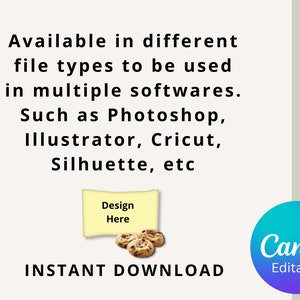 Choco Chip Mini Cookies Wrapper Template, DIY, Editable Label, Party ...