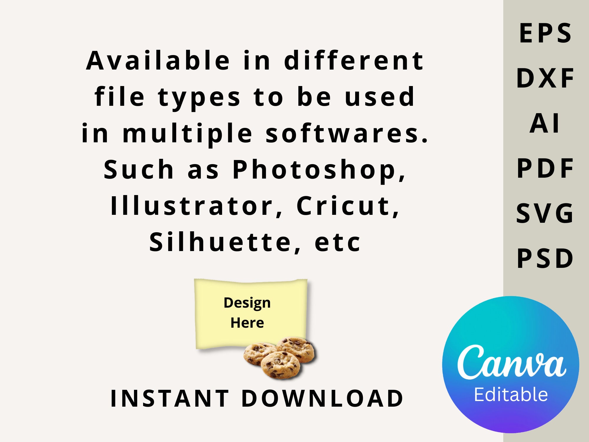 Choco Chip Mini Cookies Wrapper Template, DIY, Editable Label, Party ...
