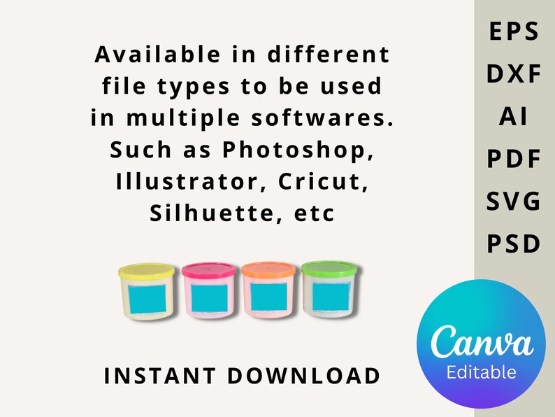 Play Dough 1.5 Oz Container Label Editable Template, SVG and PNG Files ...