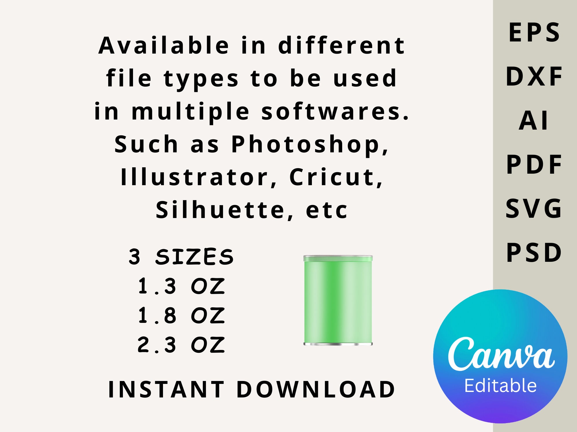 Chips Can Label Editable Template, Chip Can Label 3 Sizes, Template for ...