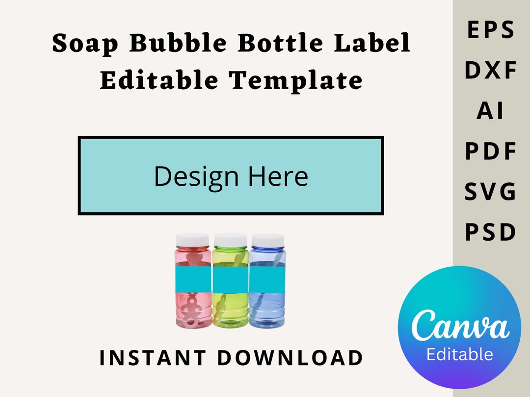 Fun With Bubbles 4 Fl.oz Bottle Label Template for Self Editing, PDF ...