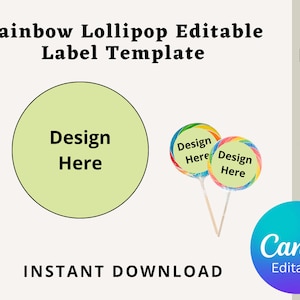 Lollipop Label Template, 5 Oz Rainbow Lollipop Label Template for ...