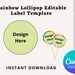 Lollipop Label Template, 5 Oz Rainbow Lollipop Label Template for ...