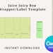Juice Juicy Box Editable Label Template, DIY, Editable Label, Party ...