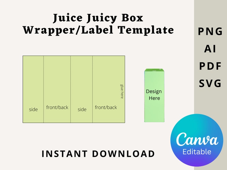 Juice Juicy Box Editable Label Template, DIY, Editable Label, Party ...