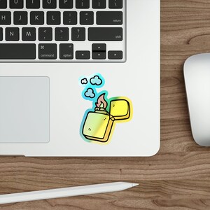 Holographic Lighter Smoker Stoner Die-cut Stickers, Funny Decals ...