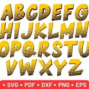 Comic Font SVG Comic Bubbles Clipart Kids Font Hero Alphabet Font for ...