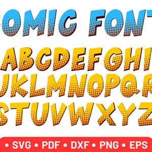 Comic Font SVG Comic Bubbles Clipart Kids Font Hero Alphabet Font for ...