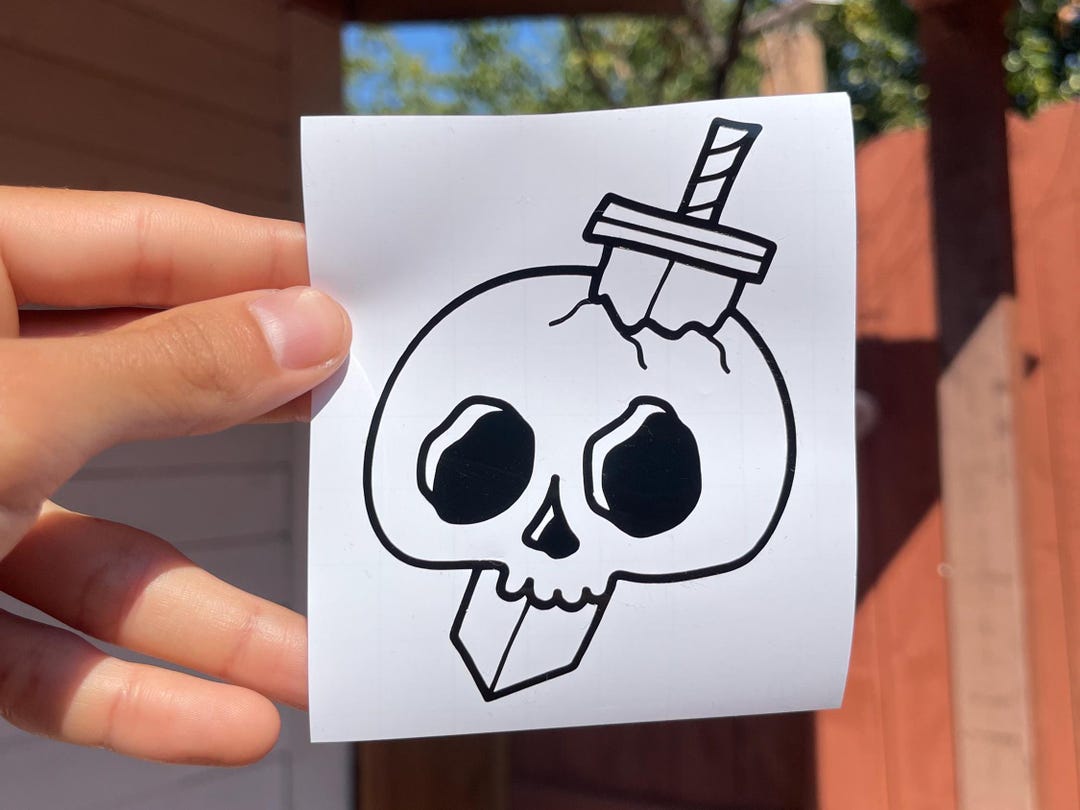 Skull Sword Sillouete Inspired Sticker Custom Cool Glossy Water ...