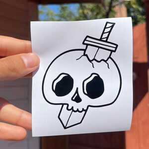 Skull Sword Sillouete Inspired Sticker Custom Cool Glossy Water ...