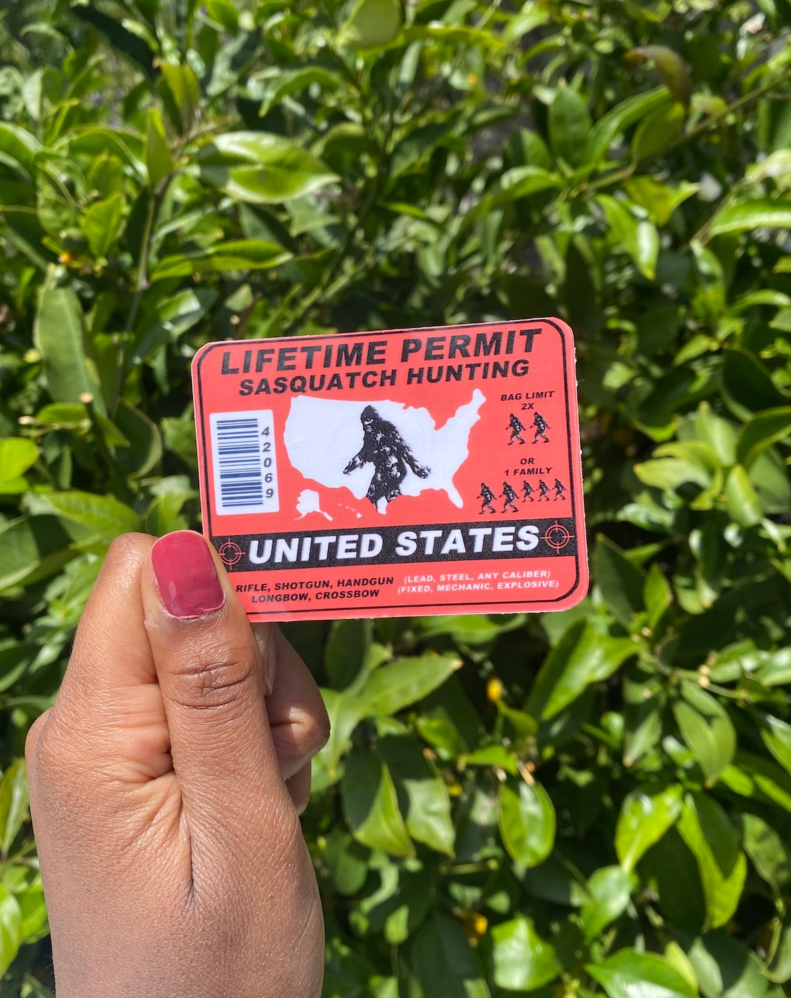 USA Bigfoot Sasquatch Hunting Permit Funny Decal Die Cut | Etsy