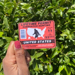 USA Bigfoot Sasquatch Hunting Permit Funny Decal Die Cut | Etsy