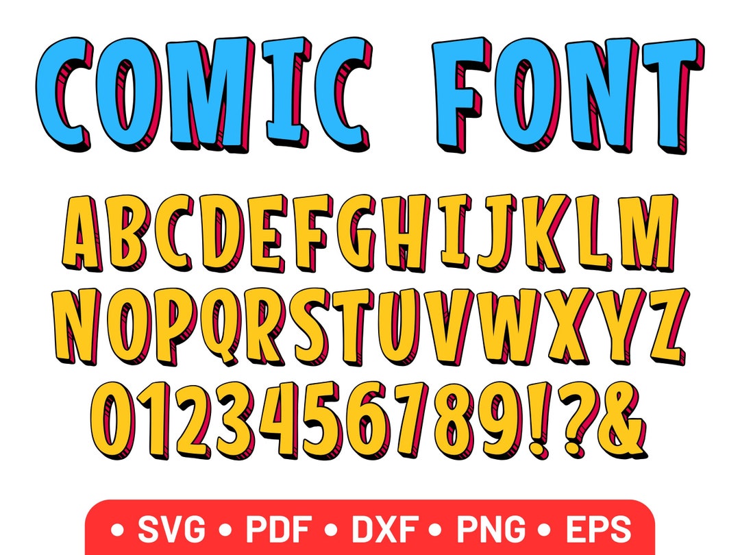 Comic Font SVG Comic Bubbles Clipart Kids Font Hero Alphabet Font for ...