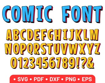 Comic Font SVG Comic Bubbles Clipart Kids Font Hero Alphabet Font for ...