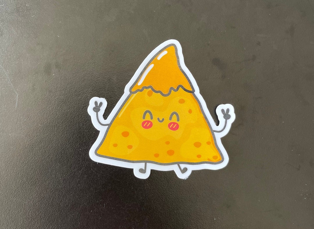 Cute Cartoon Nacho Cheese Chip Sticker Funny ASMR Laptop Decal Perfect ...