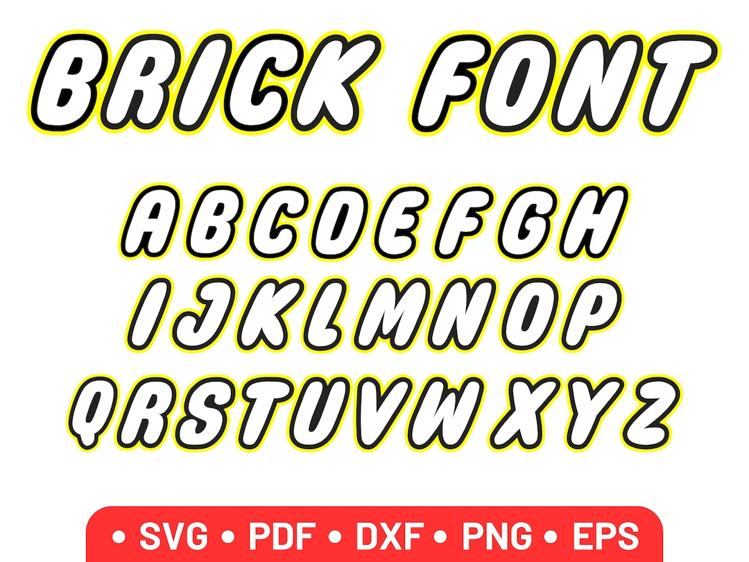 Brick Font SVG Building Block Clipart Birthday Party Font Block ...