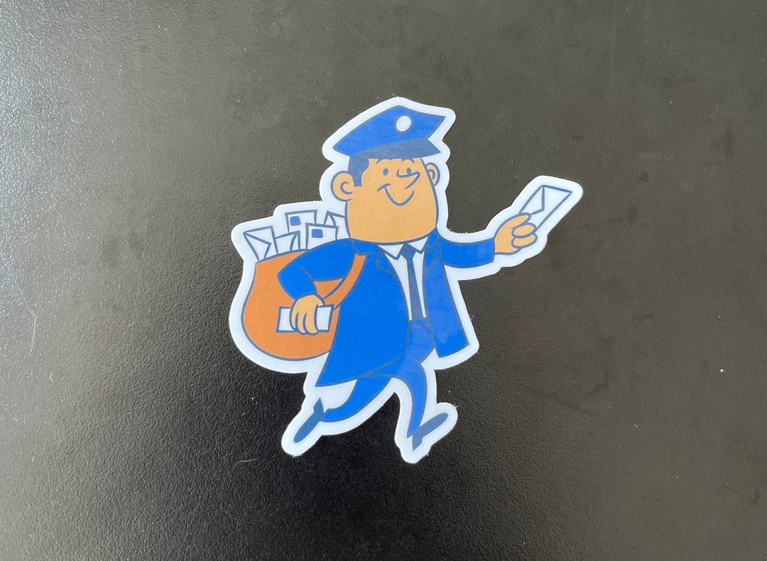 Holographic Mailman Delivery Man USPS Sticker, Cute Postal Mailbox ...