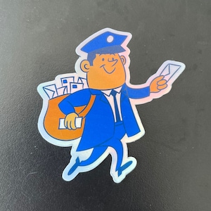 Holographic Mailman Delivery Man USPS Sticker, Cute Postal Mailbox ...