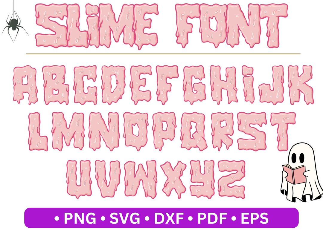 Pink Slime Font SVG Bubble Inspired Clipart Letter Drip Font Alphabet ...
