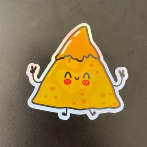 Cute Cartoon Nacho Cheese Chip Sticker Funny ASMR Laptop Decal Perfect ...
