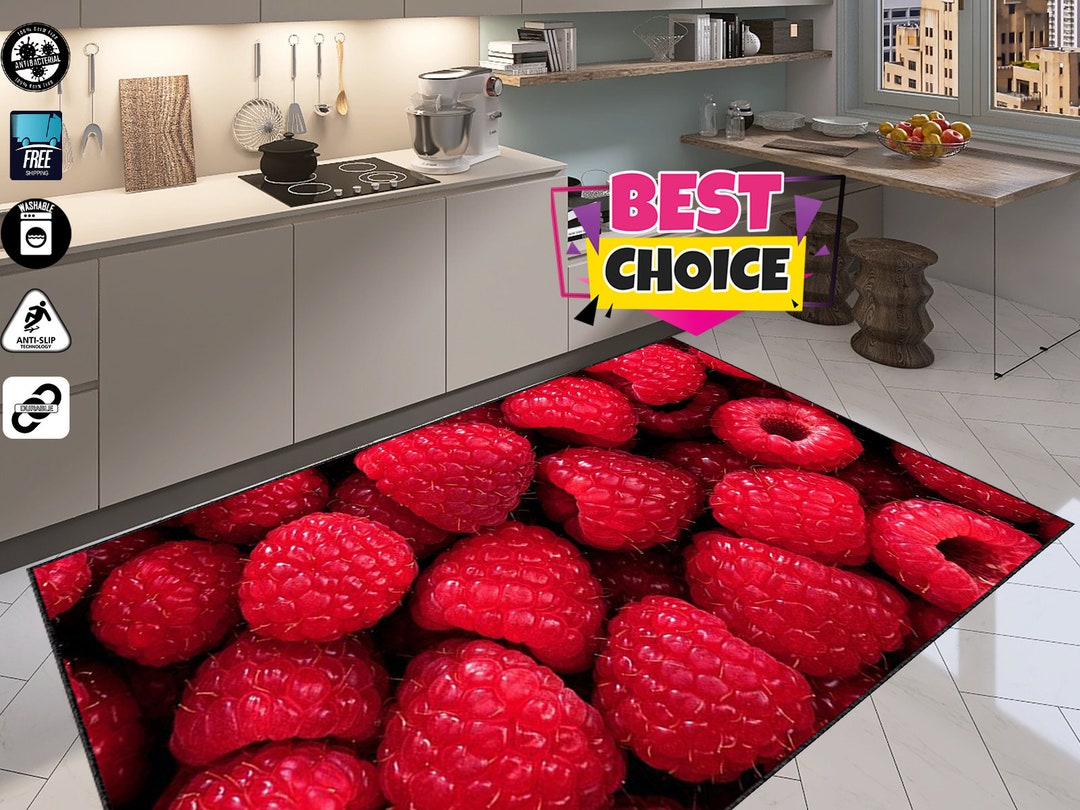 Raspberry Design, Kitchen Carpet, Rectangle Carpet, Salon Rug, Gifts ...