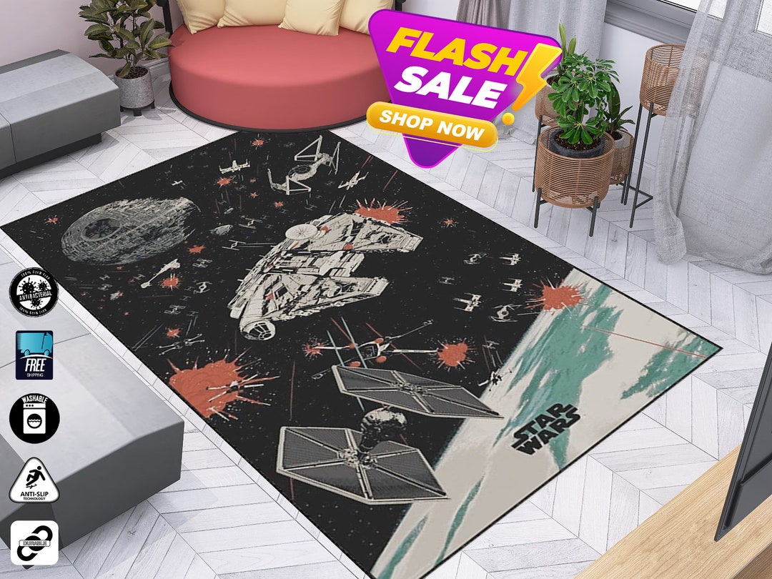 Star Wars, Star Wars Retro Rug, Popular Movie Series Rug, Decorative ...
