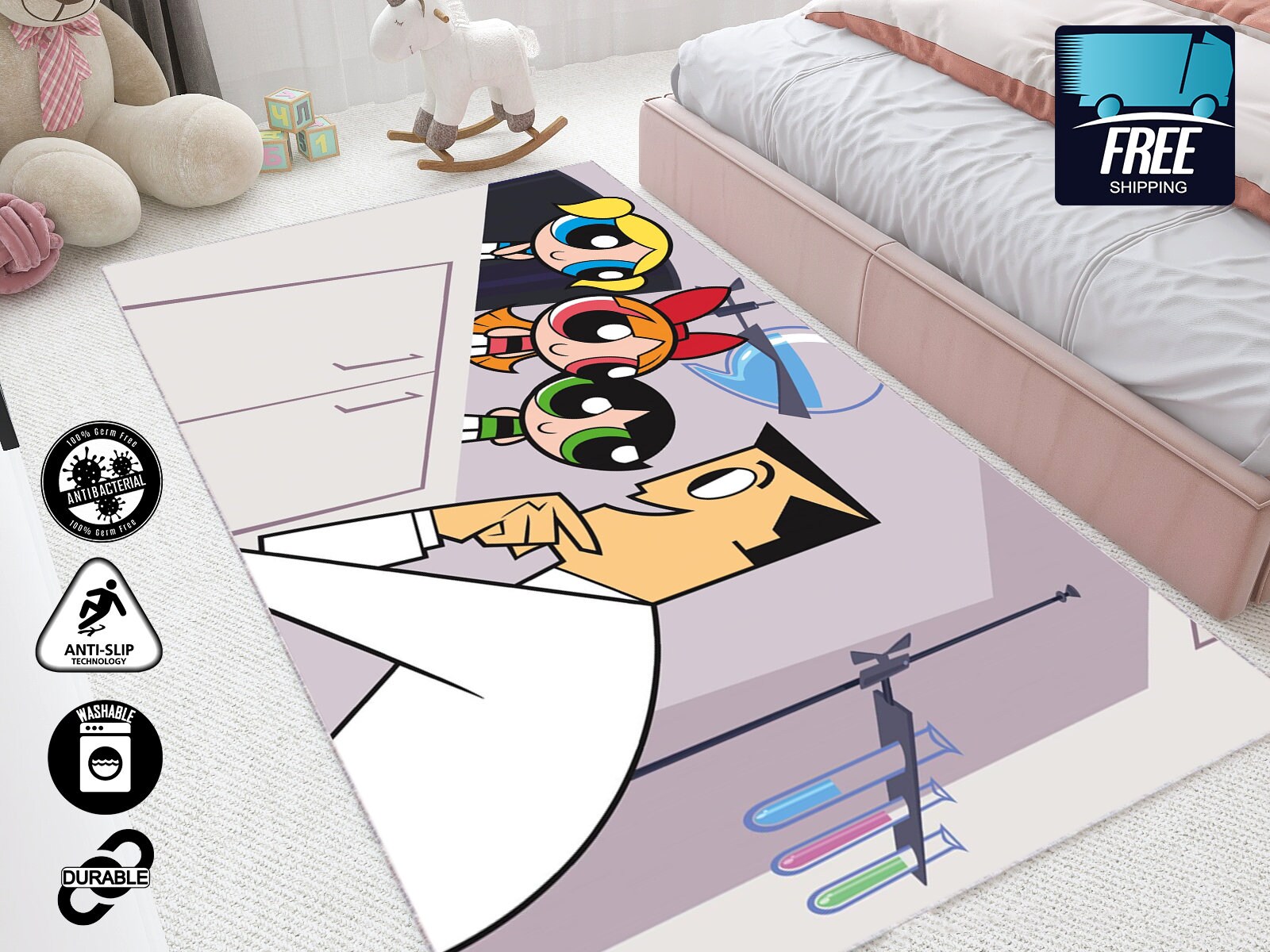 Powerpuff Girls Rug,kids Room Rug,nursery Room Rug,cartoon Carpet ...