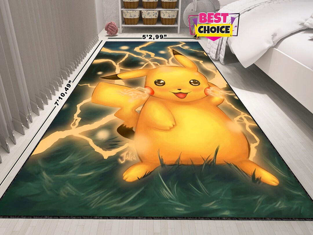 Pikachu,pikachu Rug,cartoon Rug,anime Rug,popular Rug,kids Room Rug ...