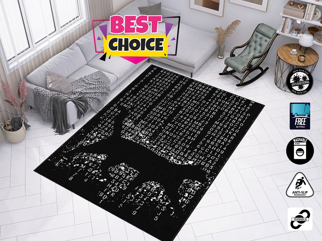 Matrix and Cat Rug,cinematic Rug,movie Rug,themed Rug,kitchen Rug,room ...