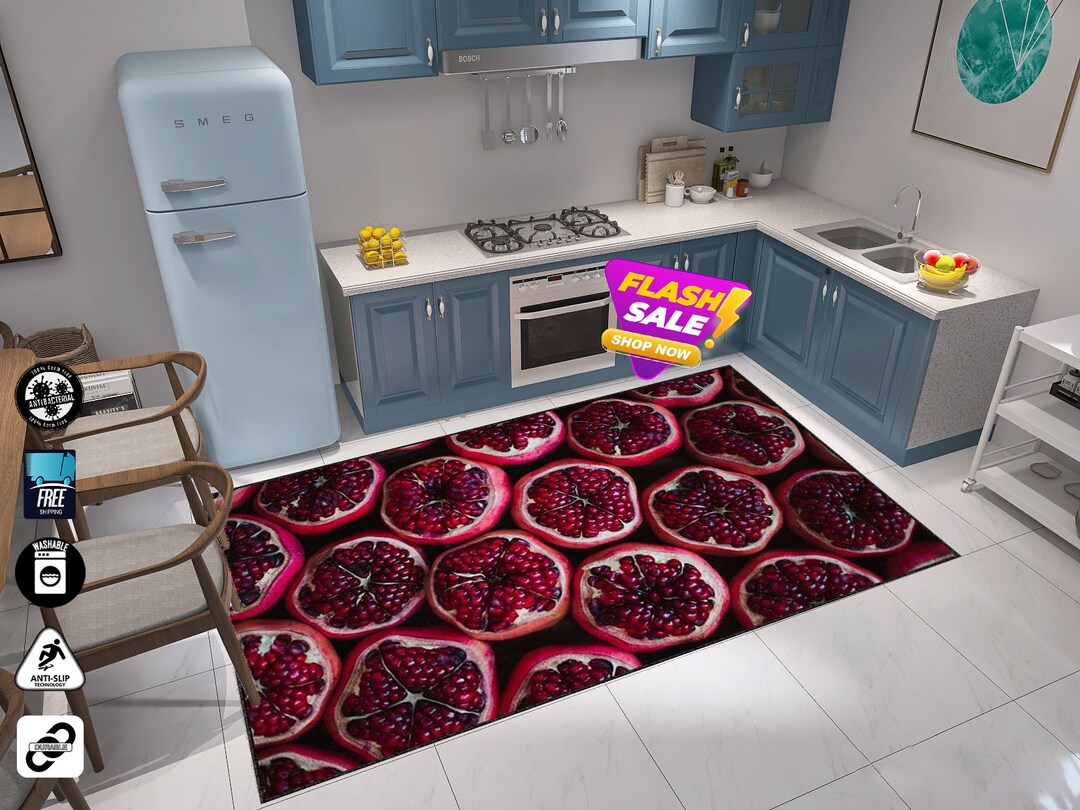 Pomegranate Design Food Design, Kitchen Carpet, Rectangle Carpet ...
