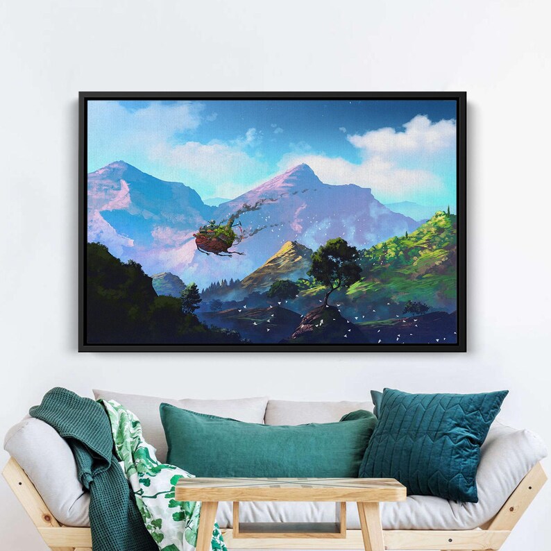 Howl's Moving Castle Canvas: Studio Ghibli Anime Wall Art, Ghibli ...
