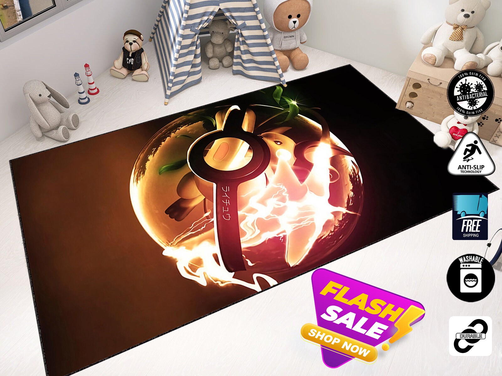 Pokemon Rug,anime Rug,cartoon Rug,kids Room Carpet,custom Rug ...