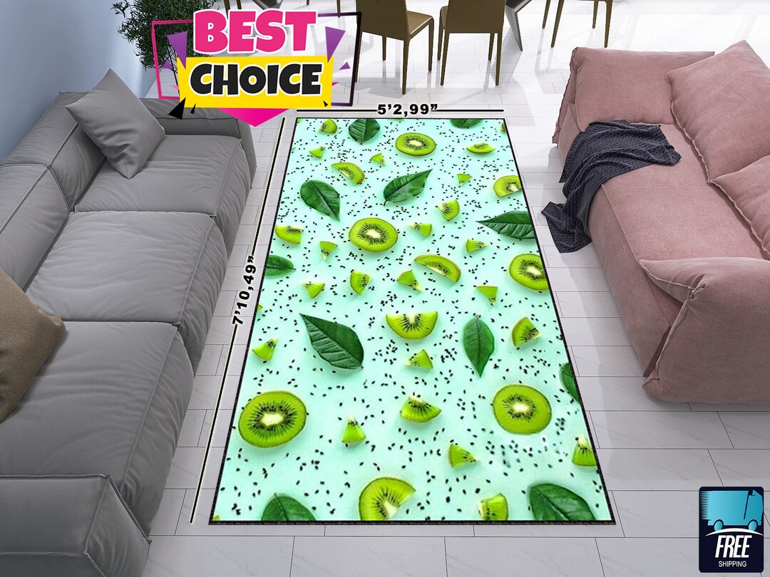 Kiwi Design, Kitchen Carpet,rectangle Carpet, Minimalist Rug, Small Rug ...