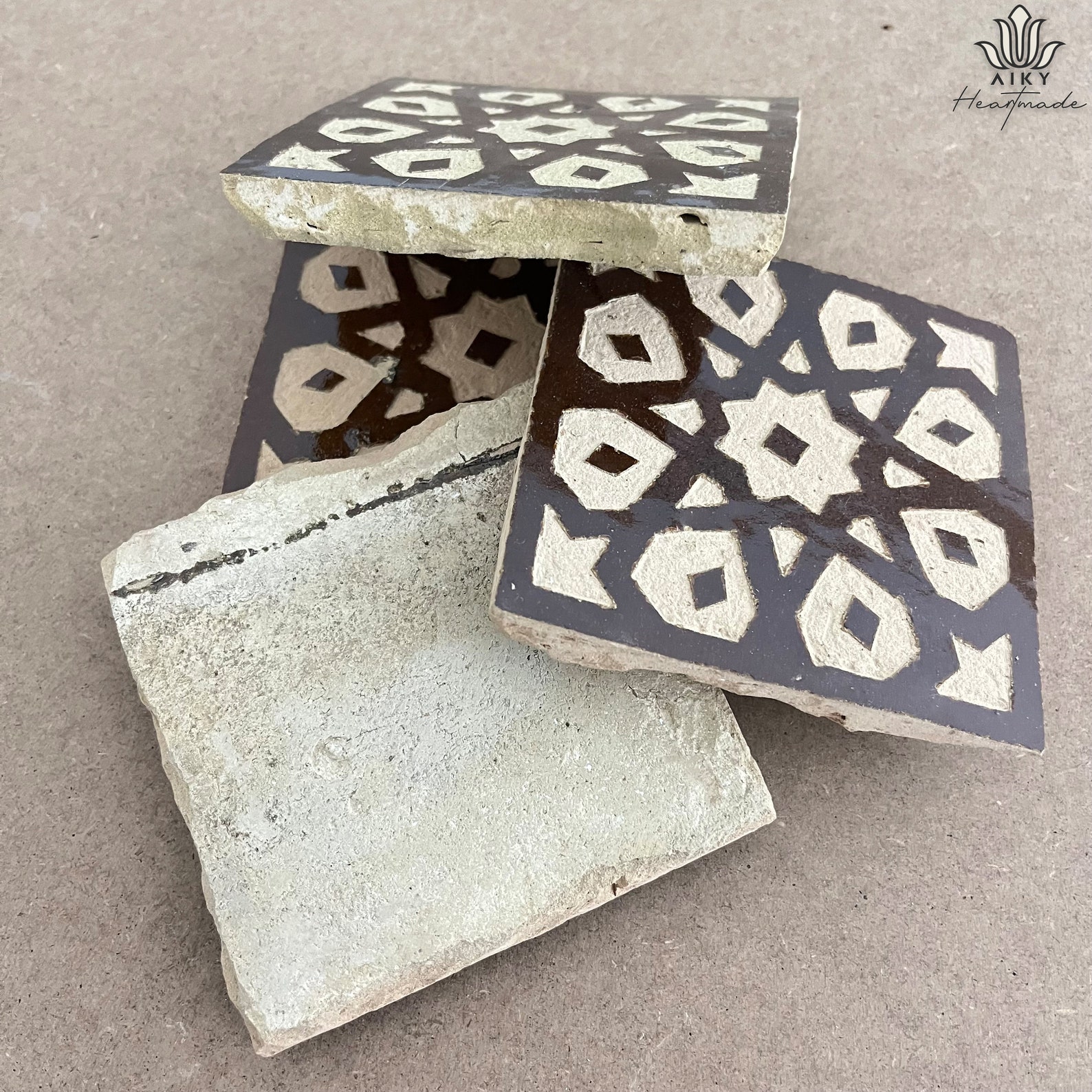 10 Tiles Hand-crafted Moroccan Zellige Ceramic Tiles Timeless Beauty ...