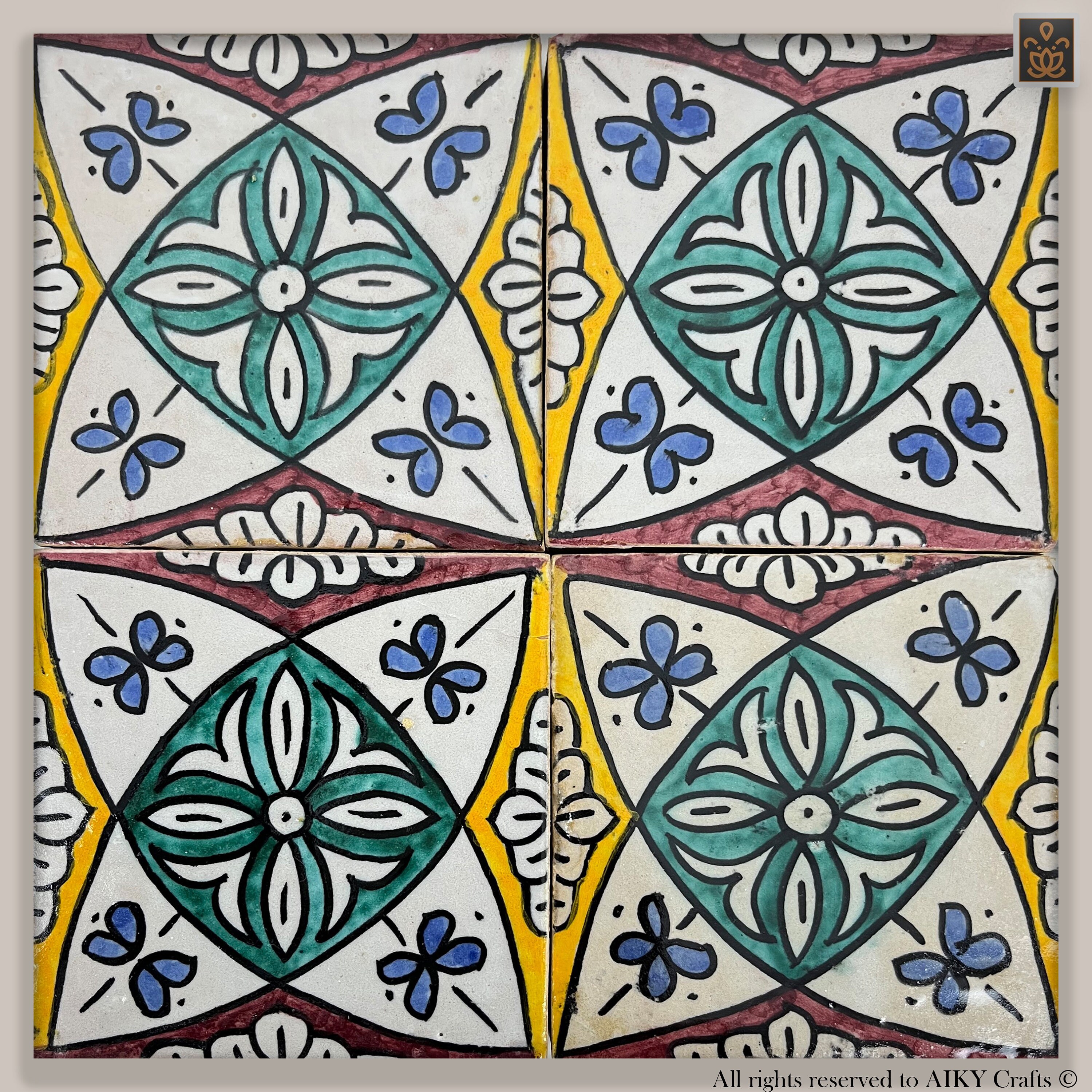 Artisanal Excellence: Moroccan Zellige Beldi Ceramic Tiles 4x4 for ...