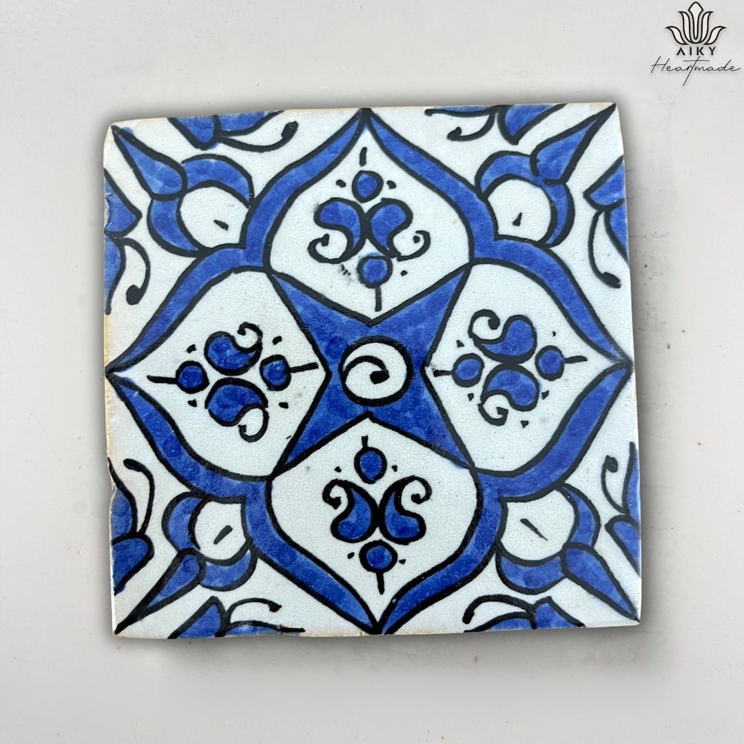 10 Tiles - Handcrafted 4"x4" Moroccan Zellige Beldi for a Stylish Touch ...