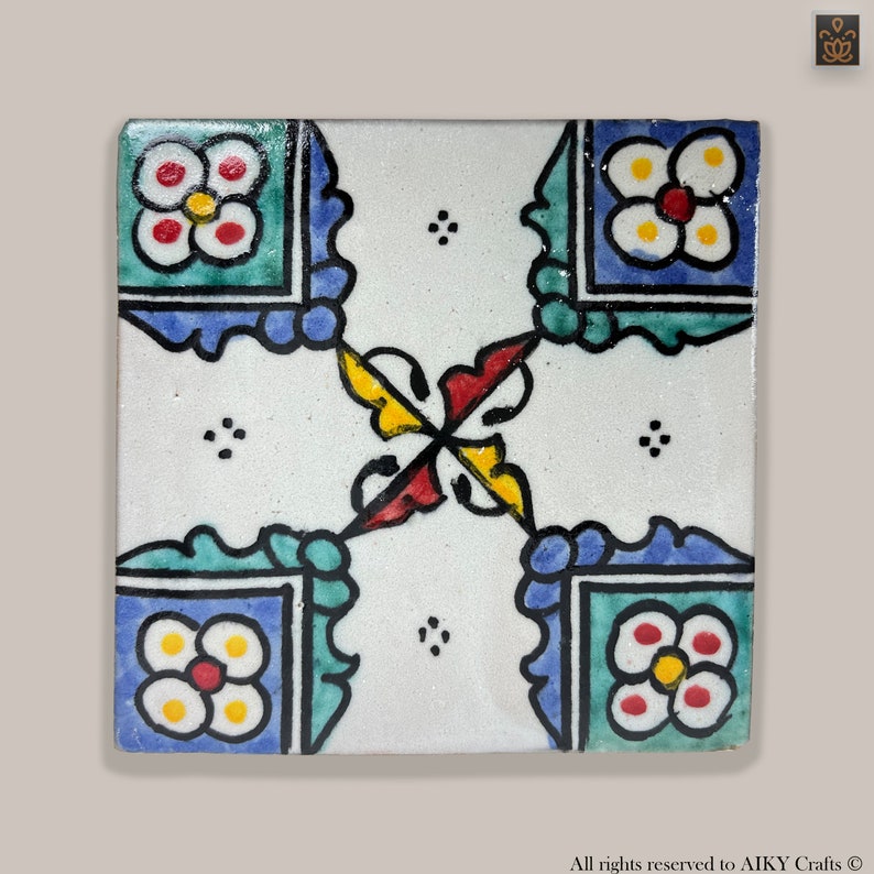 10 Tiles Moroccan Inspired Beauty: Exquisite Hand-painted Tiles for ...