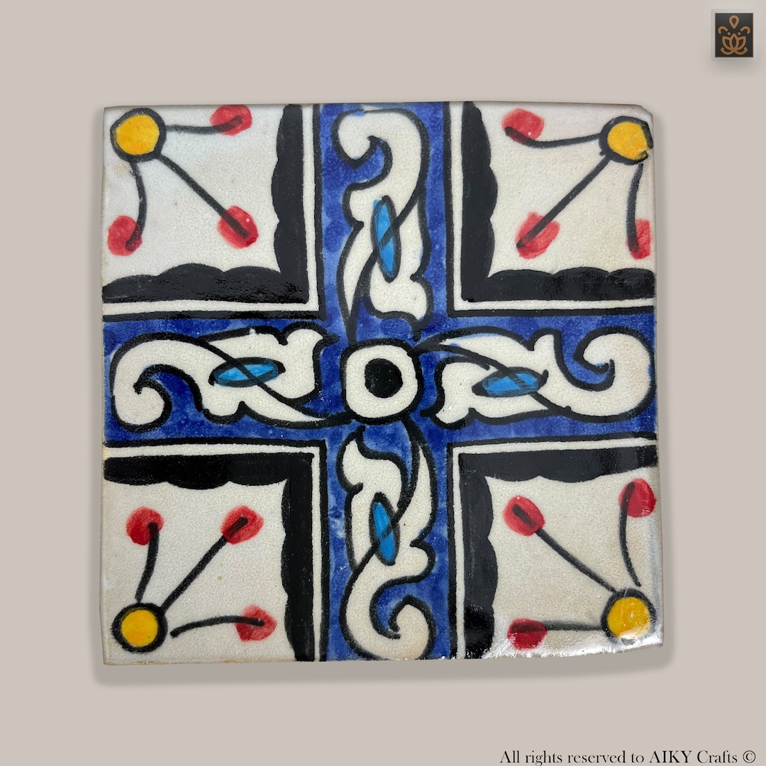 Hand-painted Zellige Beldi Tiles 4"x4" - A Touch of Morocco for Your ...