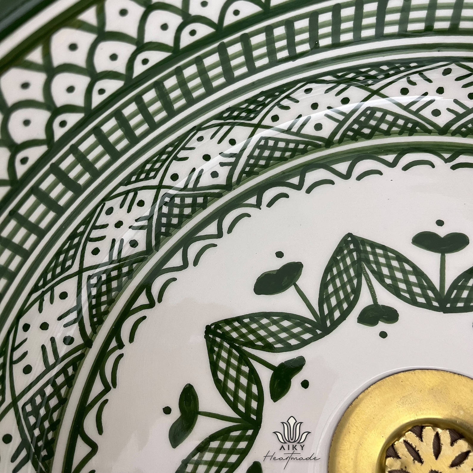 Midnight Opulence: Artisan-crafted Hand-painted Moroccan Ceramic Basin ...