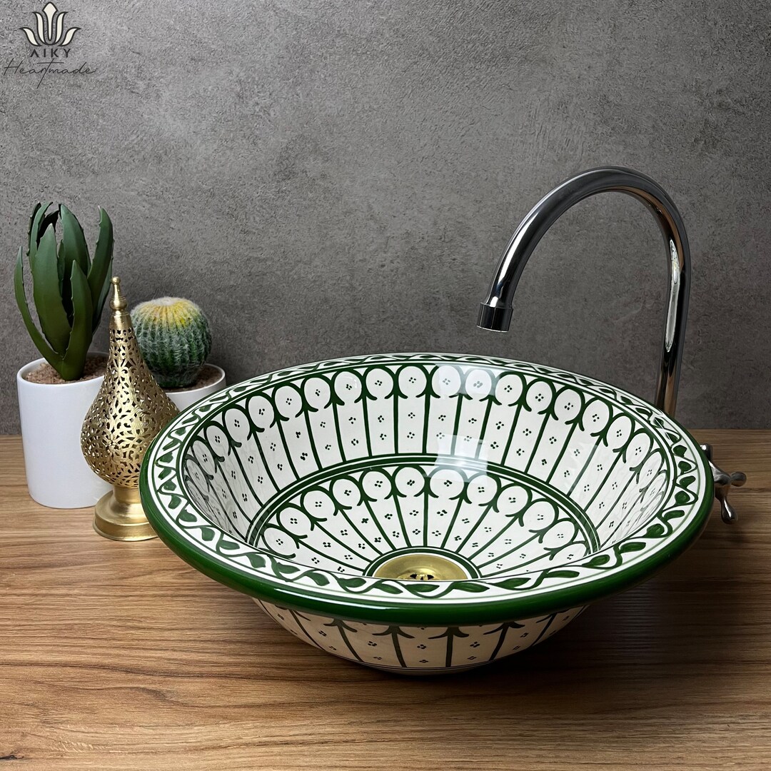 Artisan-made Farmhouse Basin With Mid-century Modern Vanity ...
