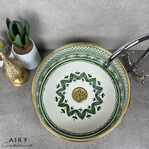 Exquisite Hand-painted Ceramic Sink With 14K Gold Highlights - Custom ...