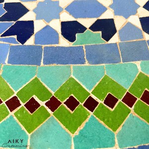 Authentic Moroccan Zellige Beldi Table: Exquisite Mosaic Artistry ...