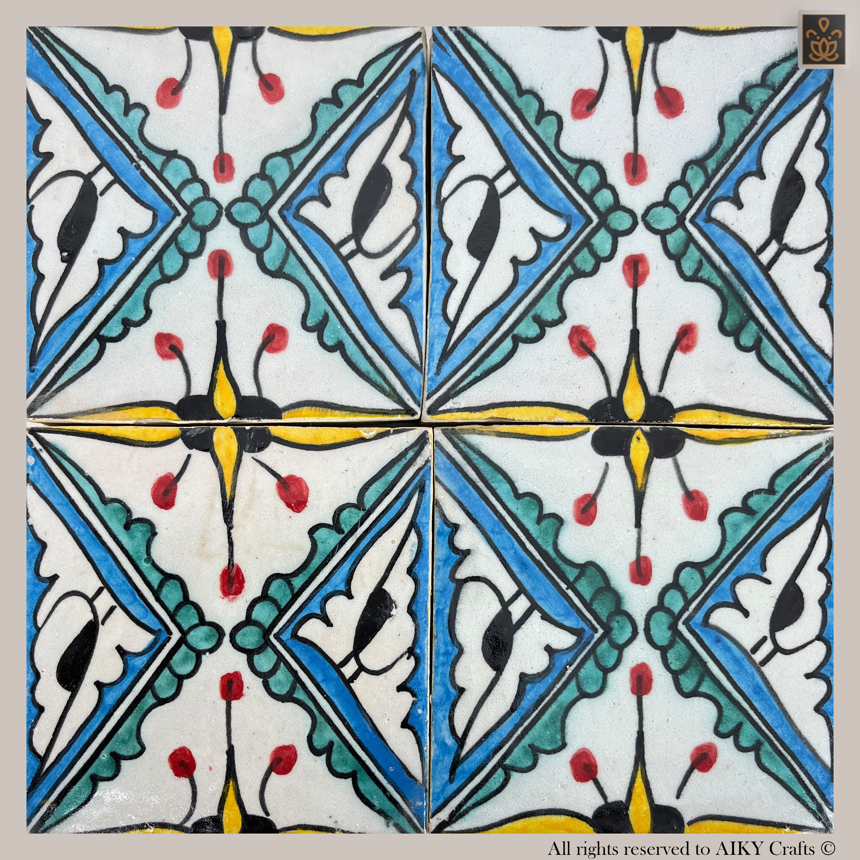Artistic Excellence: Handcrafted 4x4 Moroccan Zellige Beldi Tiles for ...