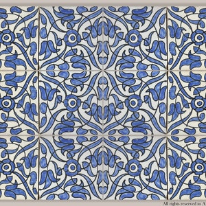 Hand-painted Beauty: Moroccan Zellige Beldi Ceramic Tiles 4"x4" - Blue ...