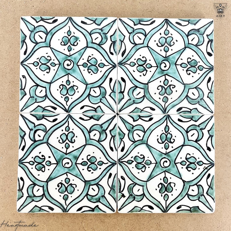 10 Tiles Authentic Moroccan Zellige Beldi Ceramic Tiles 4x4 Exquisite ...