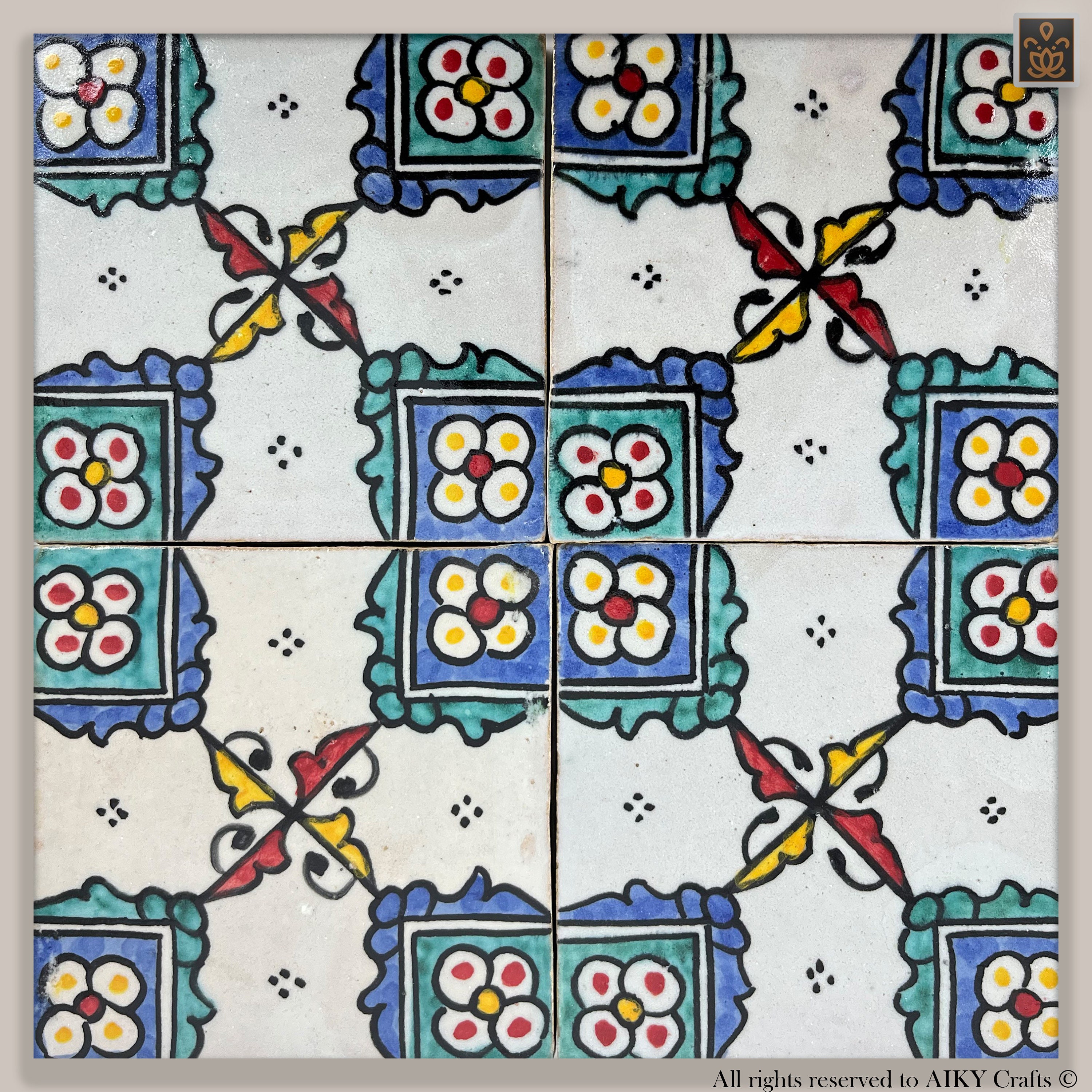10 Tiles - Moroccan Inspired Beauty: Exquisite Hand-painted Tiles for ...